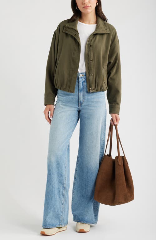 CASLON Caslon(r) Bubble Hem Cotton Twill Jacket